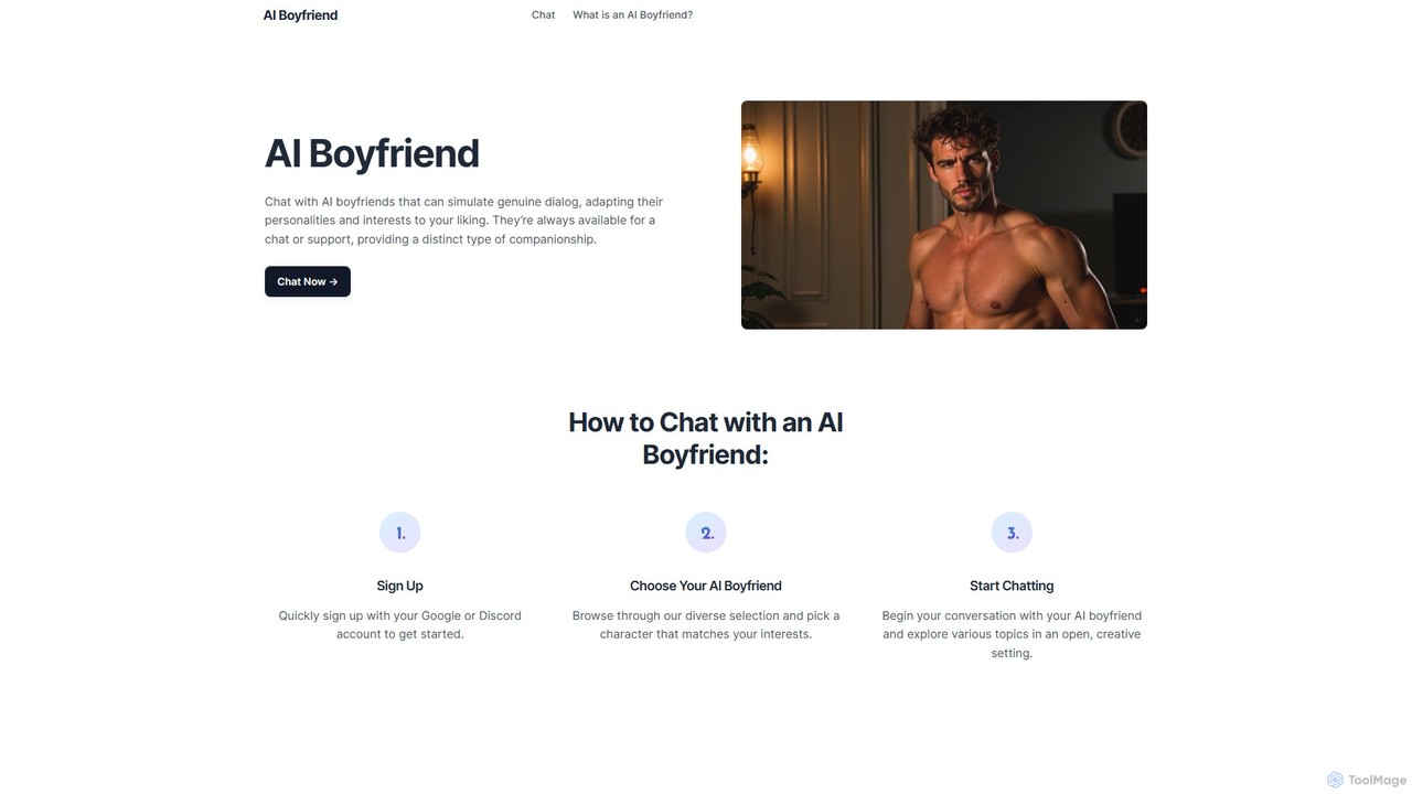 AI Boyfriend | Tu Compañero Personal de IA para Chat y Apoyo - ToolMage