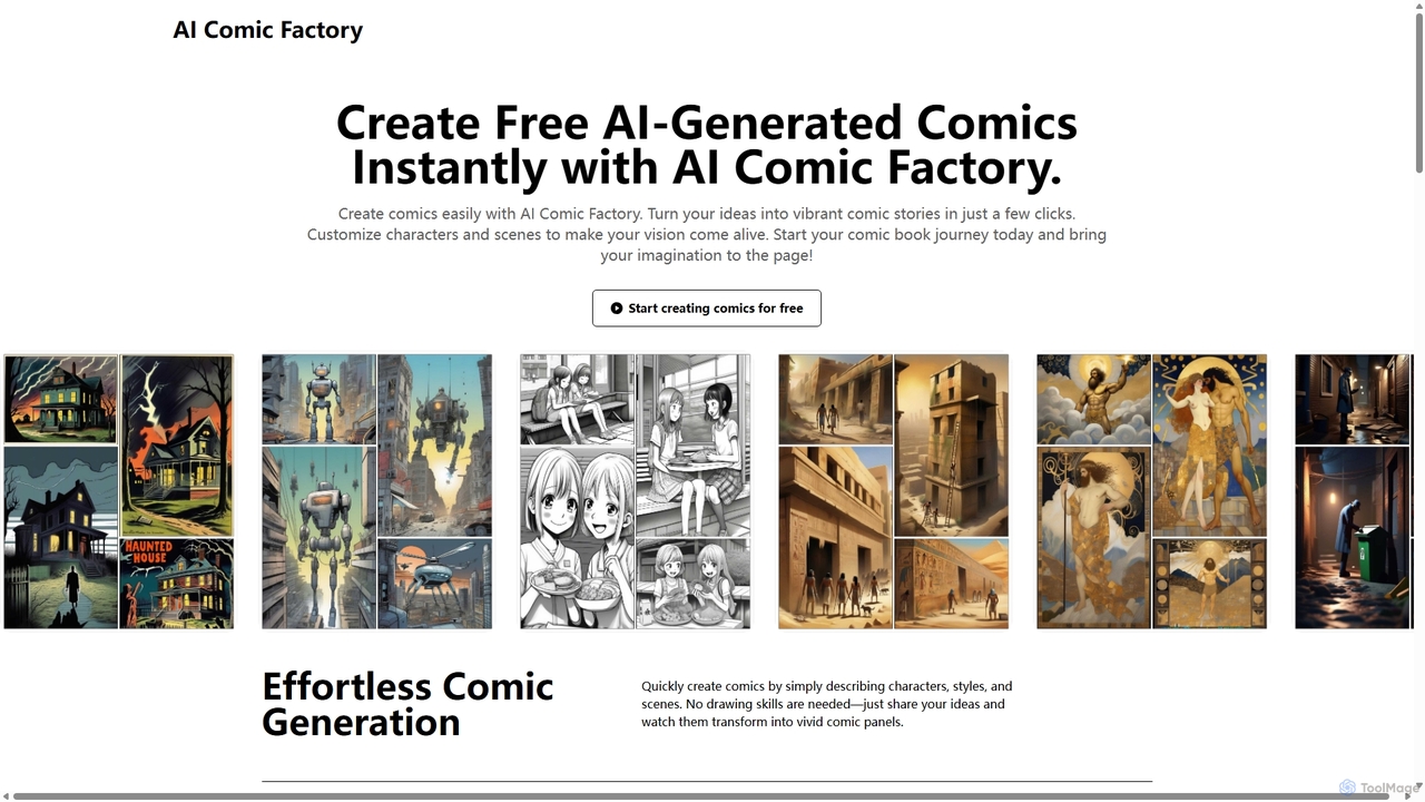 AI Comic Factory: Free AI Comic Generator from Text - ToolMage