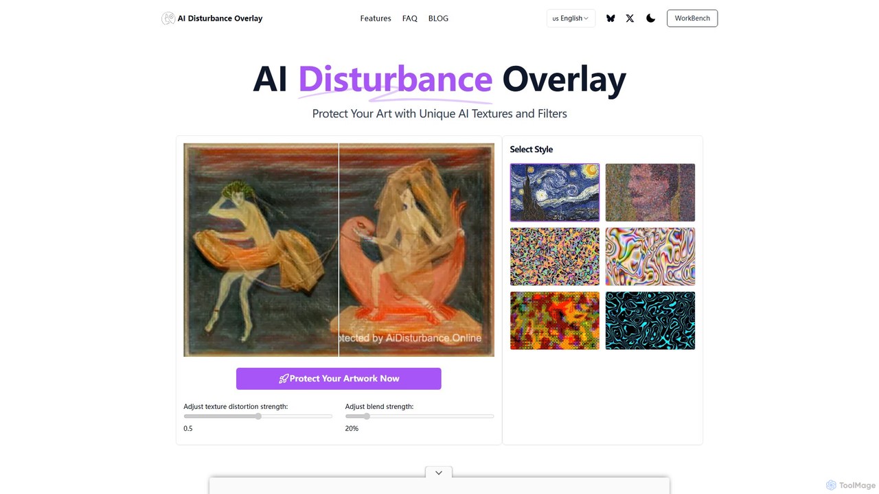 AI Disturbance Overlay | Protect Your Art from AI Style Theft - ToolMage