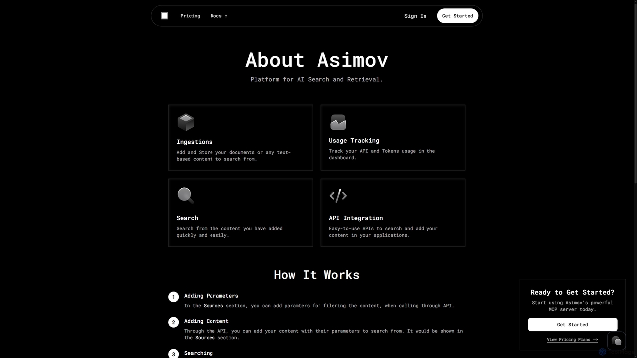 Asimov | AI Search API for Agents and Applications - ToolMage