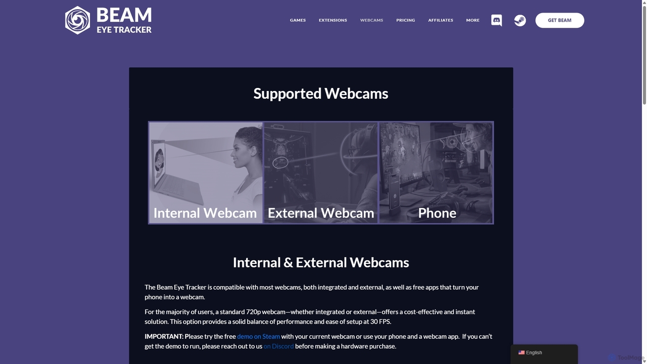 Beam Eye Tracker | AI Webcam Eye & Head Tracker for Gaming & Streaming ...