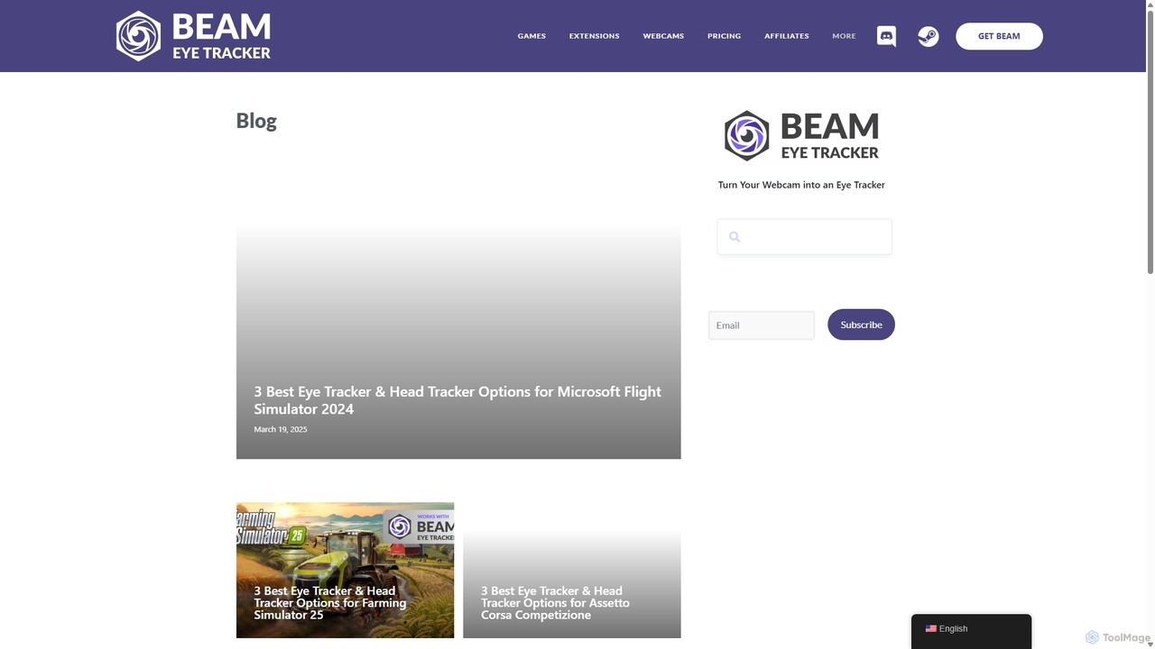 Beam Eye Tracker | AI Webcam Eye & Head Tracker for Gaming & Streaming ...