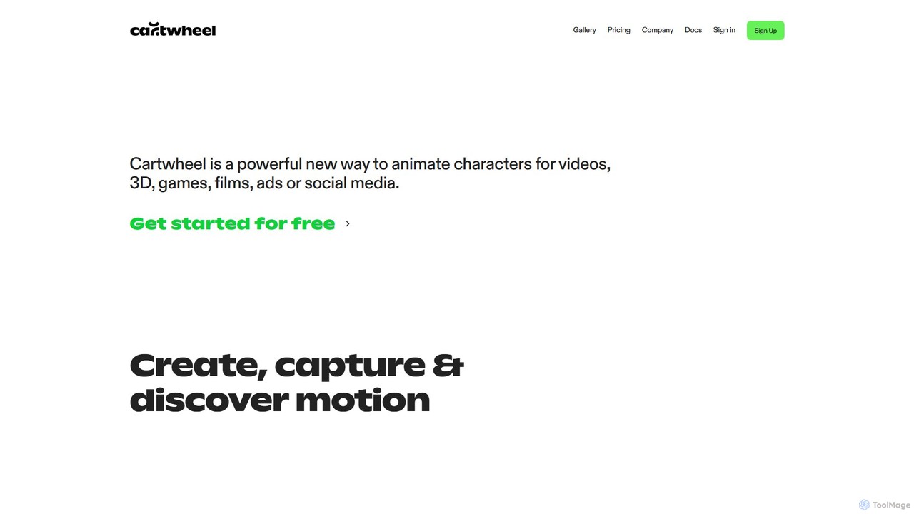 Cartwheel | AI-Powered 3D Character Animation from Text & Video - ToolMage