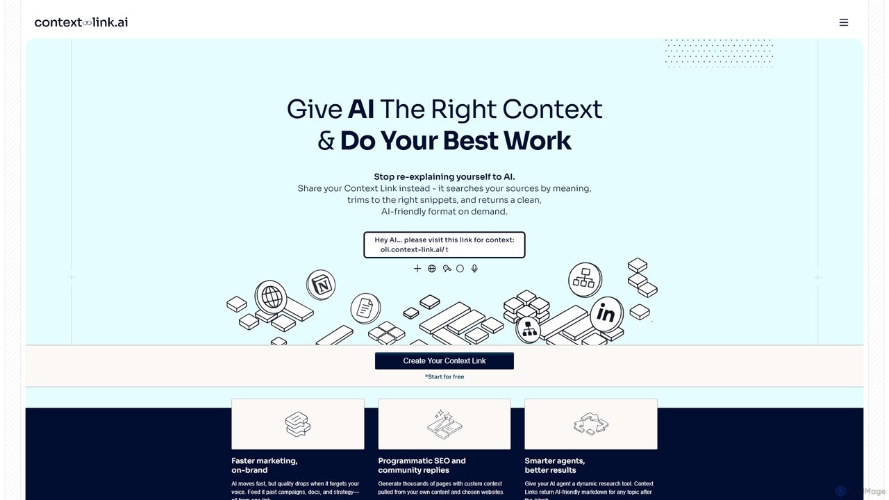 Context Link | Give Your AI Persistent Context from Your Sources - ToolMage