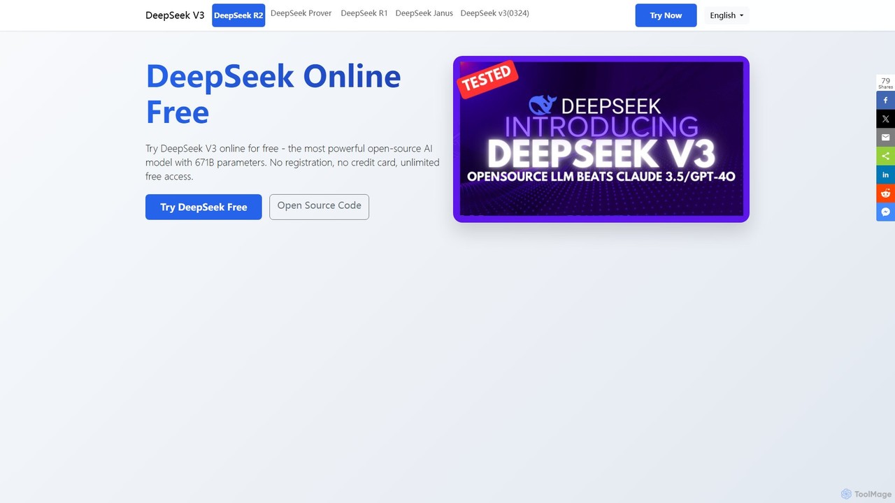 DeepSeek V3 Online | Free Access to a Powerful Open-Source LLM - ToolMage