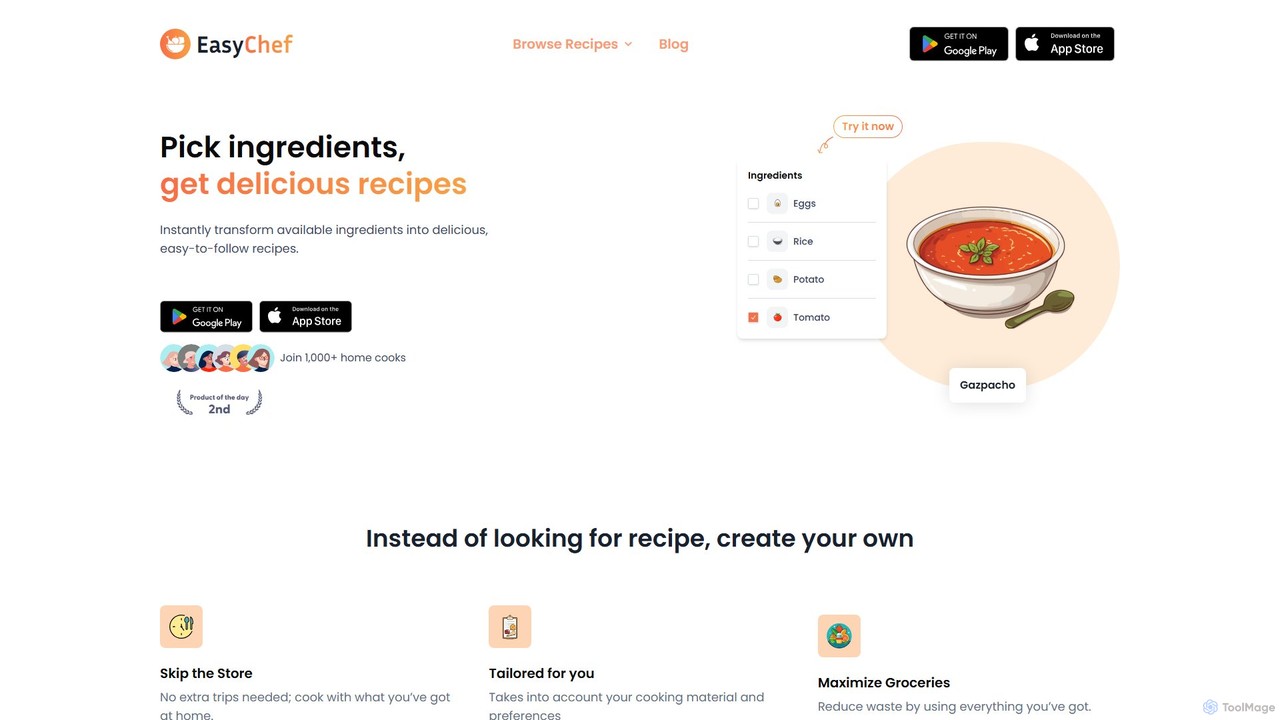 EasyChef | Generador de Recetas con IA a partir de Tus Ingredientes ...
