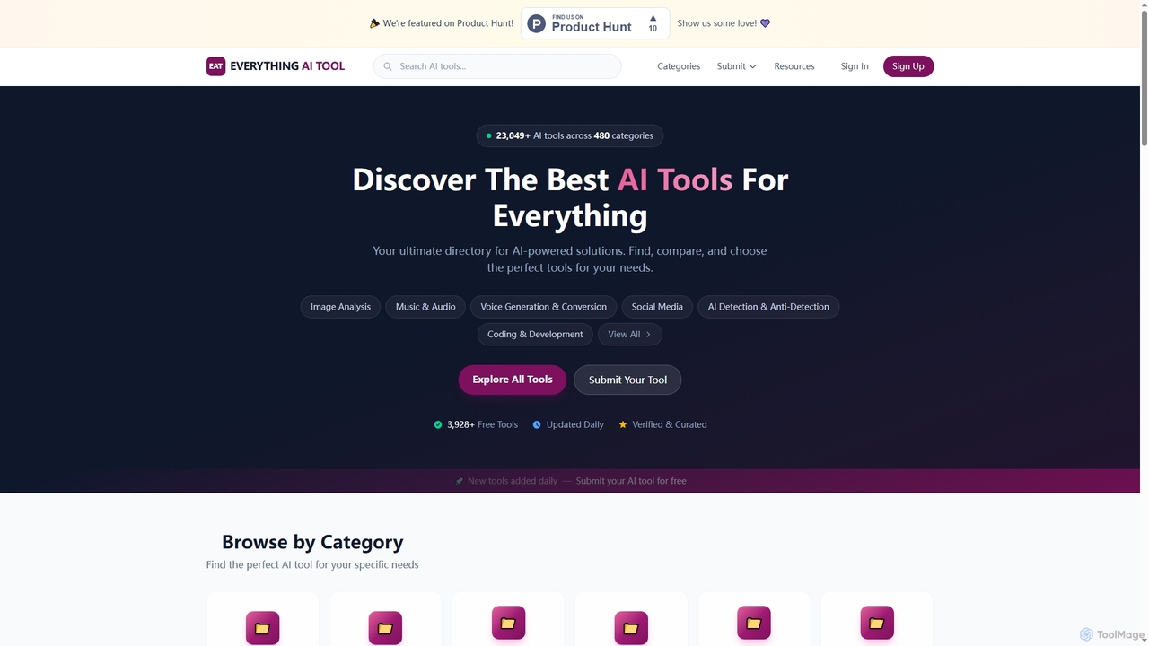 Everything AI Tool: Discover 23,000+ AI Tools & GPTs | Your Ultimate ...