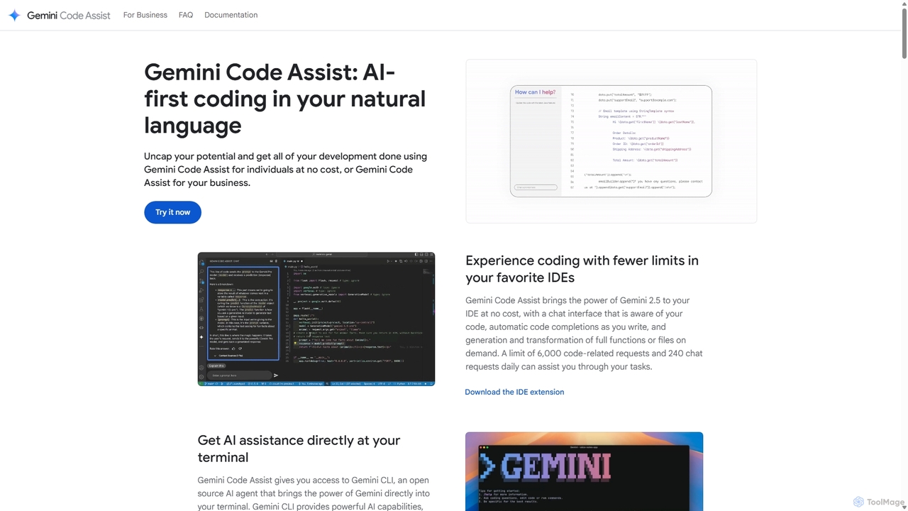 Gemini Code Assist | 谷歌出品的 AI 编程助手 - ToolMage