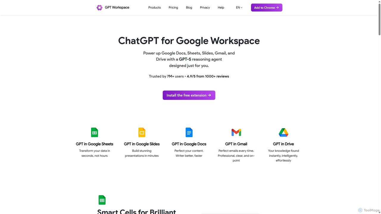 GPT Workspace | Asistente de IA para Google Docs, Sheets y Gmail - ToolMage
