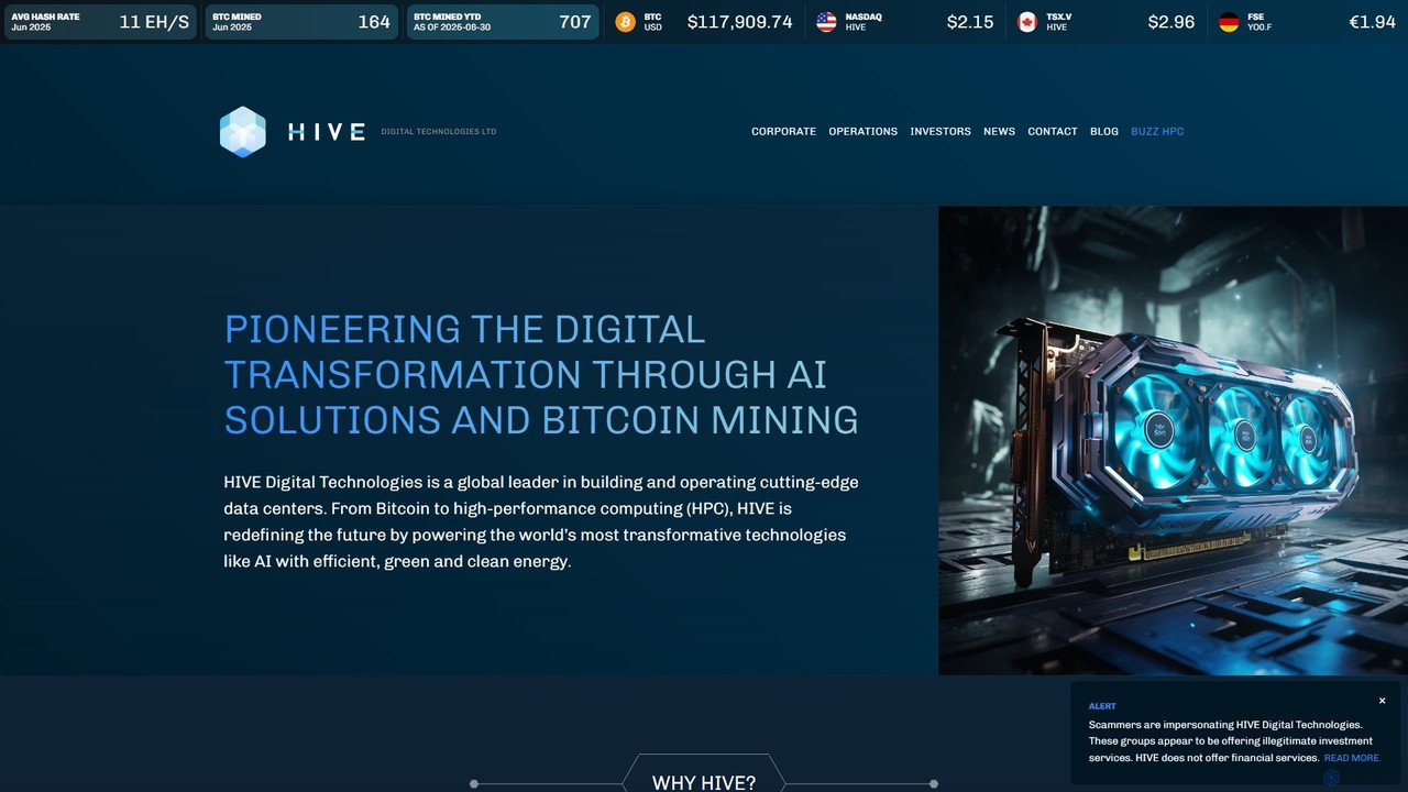 HIVE Digital Technologies | AI를 위한 친환경 GPU 클라우드 및 HPC - ToolMage