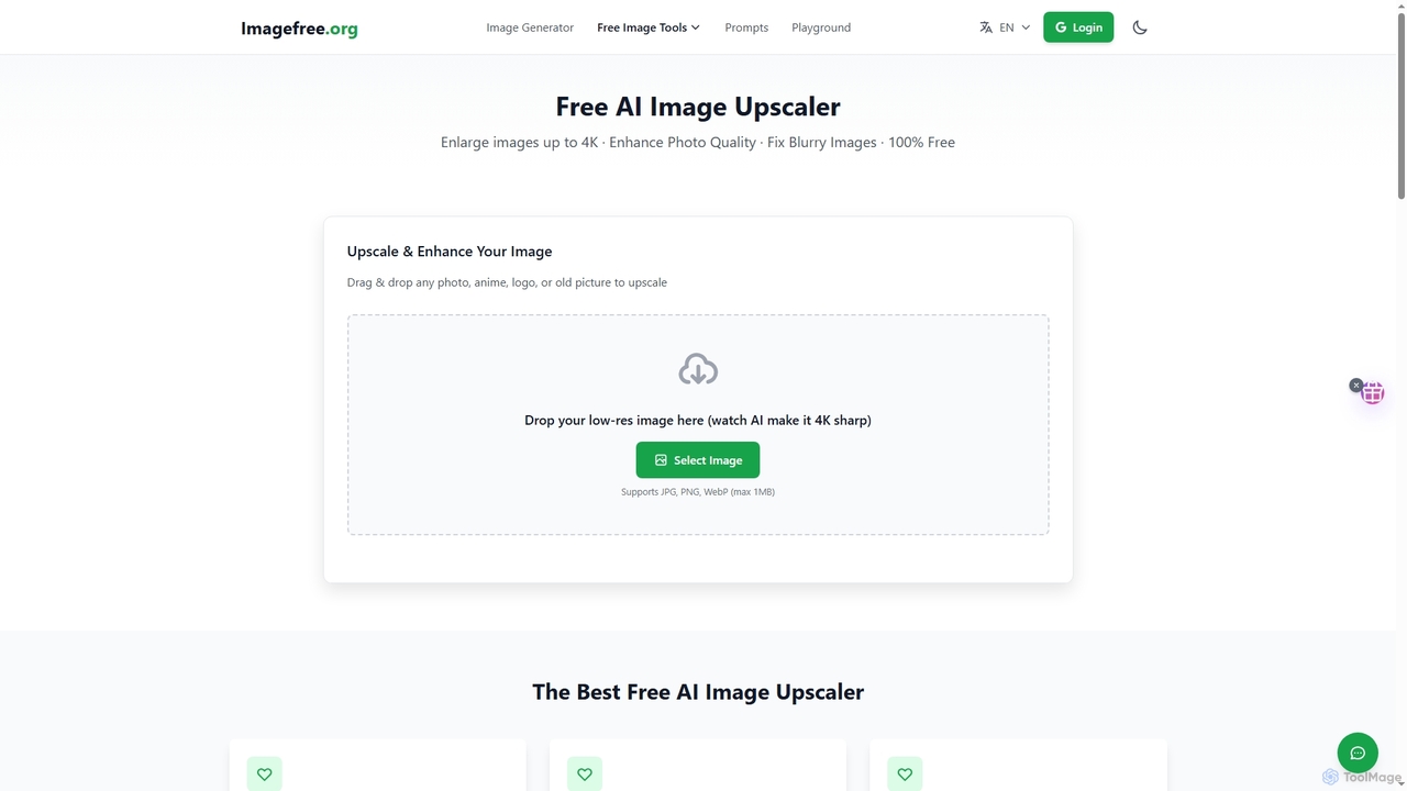 Imagefree: Free AI Image Generator, Upscaler & Photo Editor - ToolMage