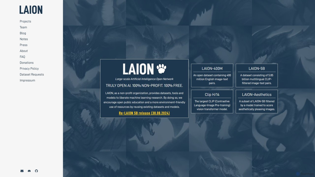 LAION: Free, Open-Source Datasets and Models for AI Research - ToolMage