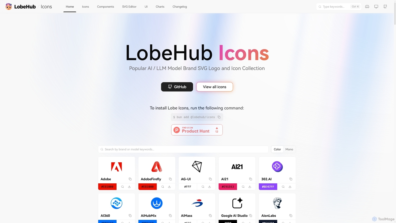 Lobe Icons: Popular AI/LLM Model Brand SVG Icon Collection - ToolMage