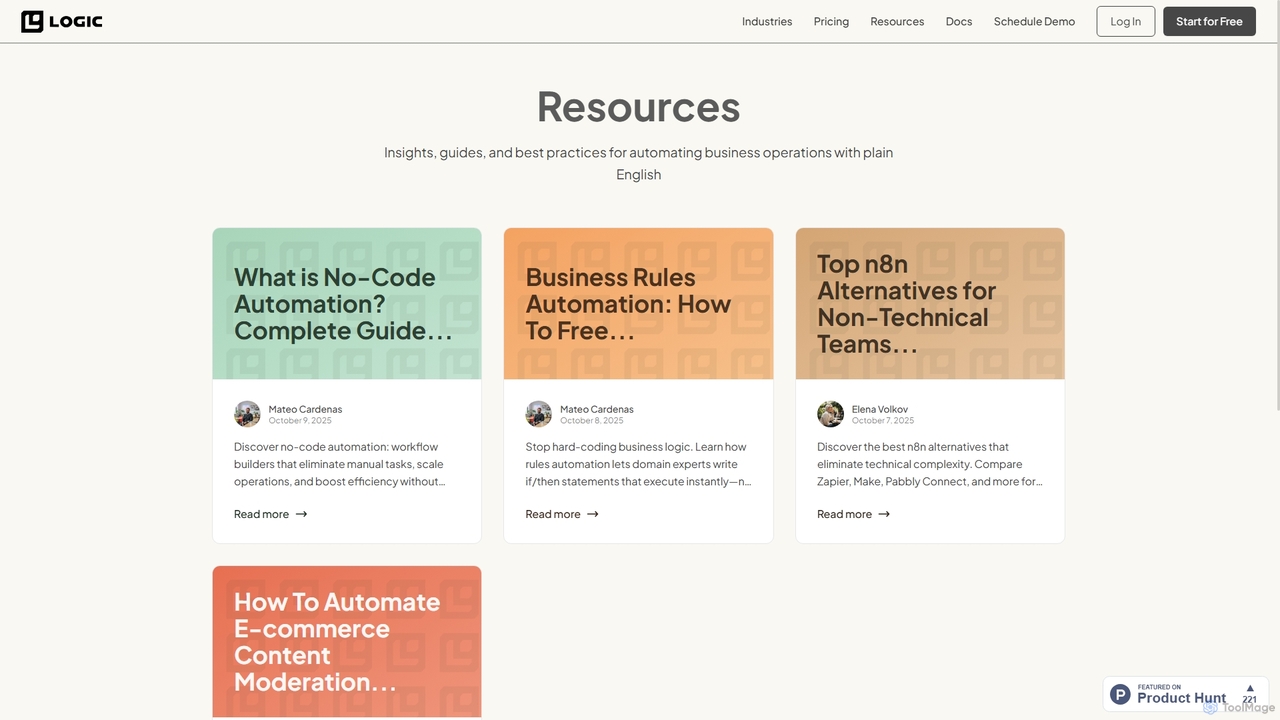 Logic | AI Automation for Business Decisions in Plain English - ToolMage