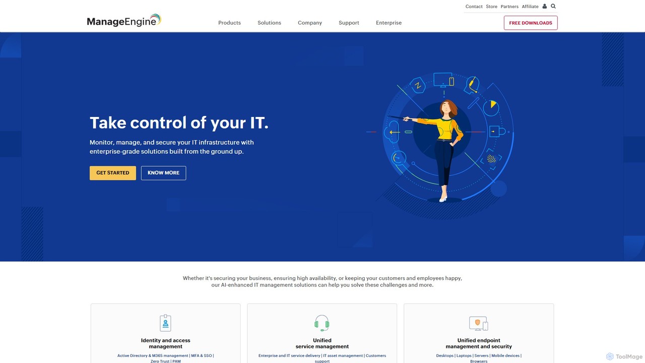 ManageEngine | AI-Powered IT Management & Cybersecurity Suite - ToolMage