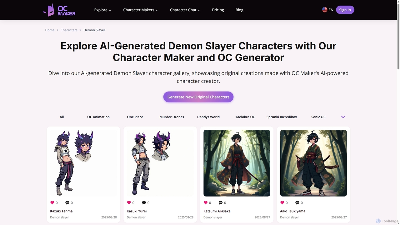 OC Maker: AI Character Creator, Generator & Animator | Free - ToolMage