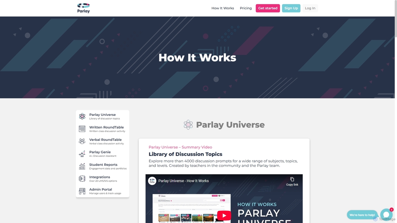 Parlay Ideas | AI-Powered Platform for Classroom Discussions - ToolMage