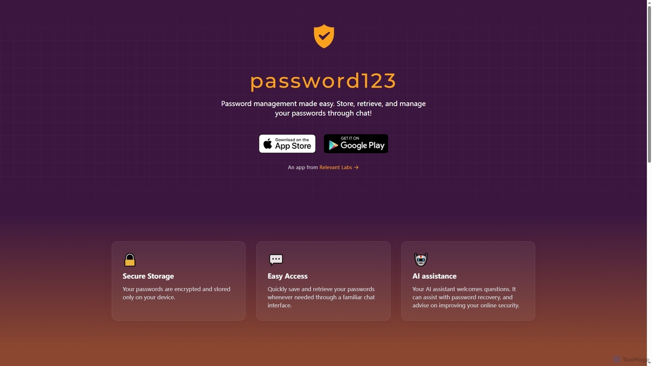 Password123: AI-Powered Chat Password Manager for Secure Access - ToolMage