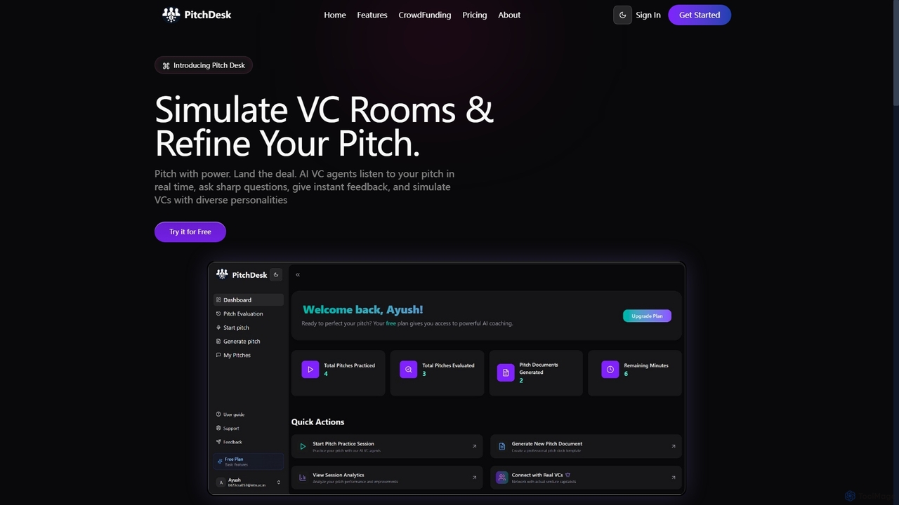 PitchDesk: AI Pitch Practice, Document Generation & Investor Connect ...