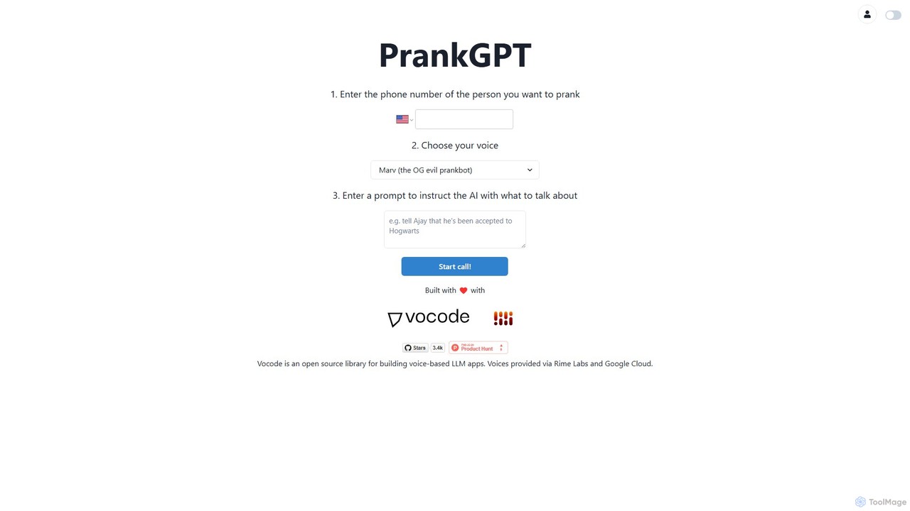 PrankGPT: AI-Powered Prank Call Generator | Send Funny Automated Calls ...