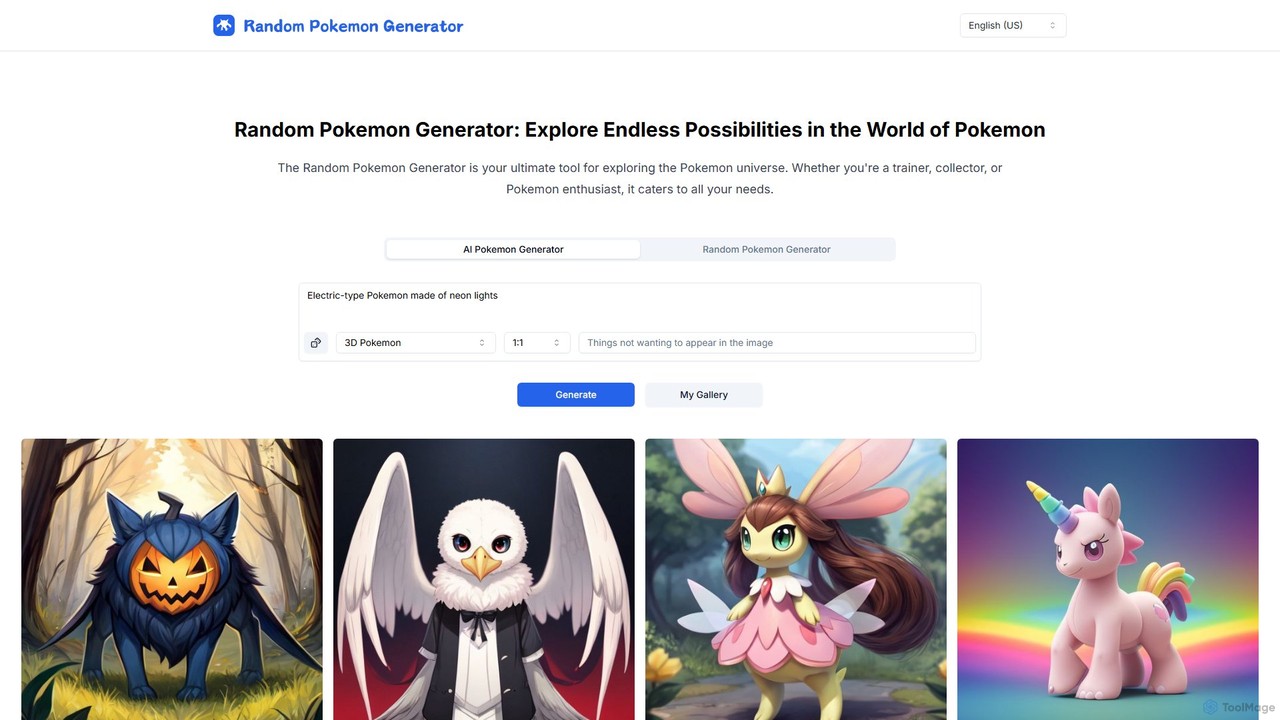Free AI Pokemon Generator | Create Custom & Random Pokemon - ToolMage
