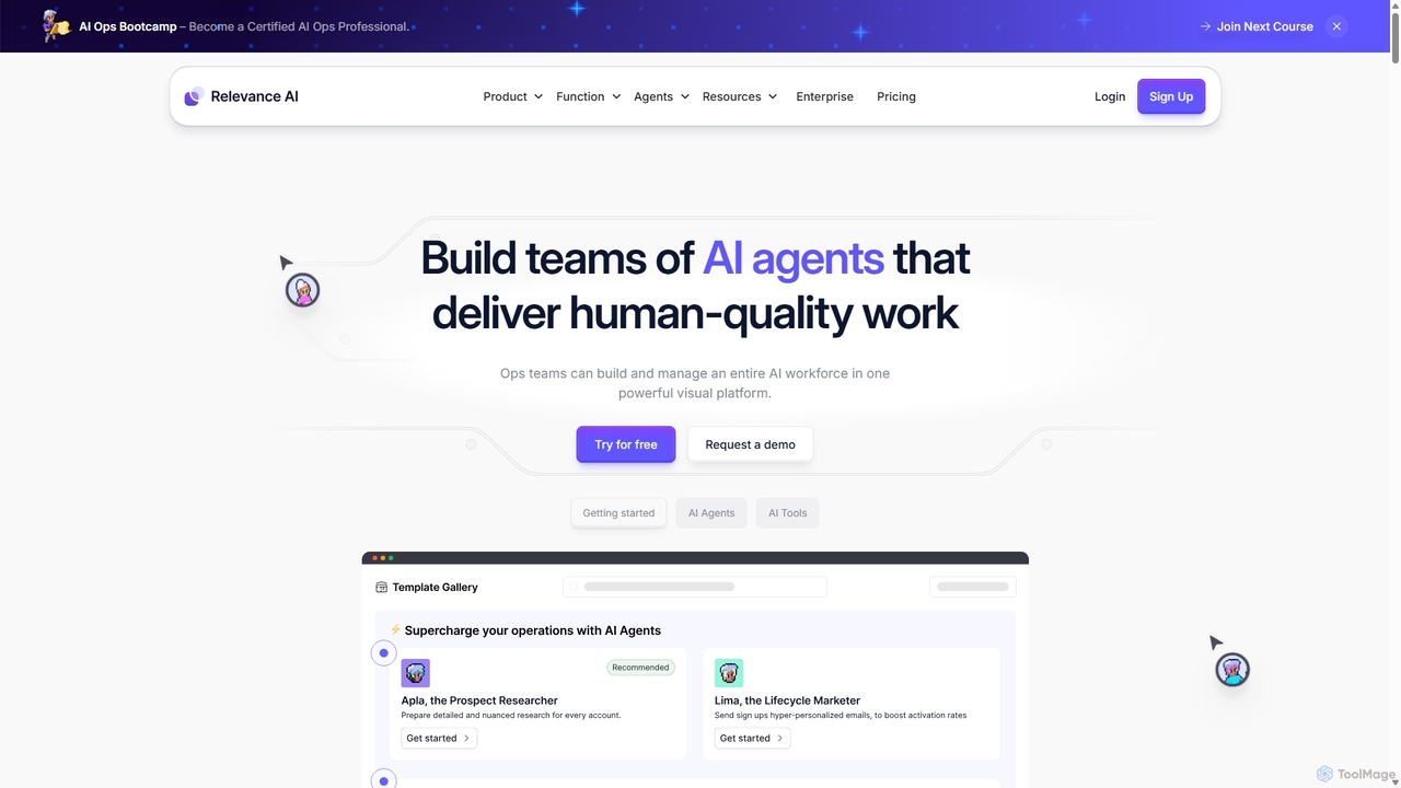 Relevance AI: Build Your AI Workforce with No-Code Agents - ToolMage