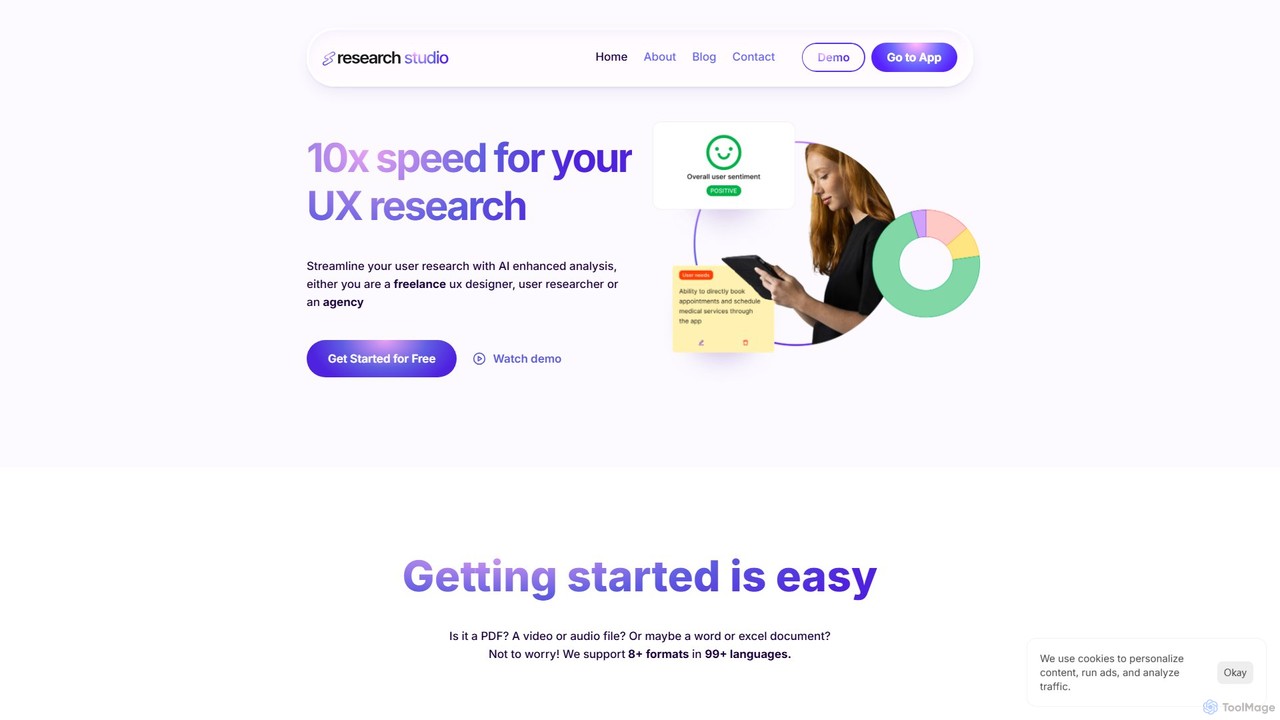 Research Studio | AI-Powered UX Research & Analysis Platform - ToolMage