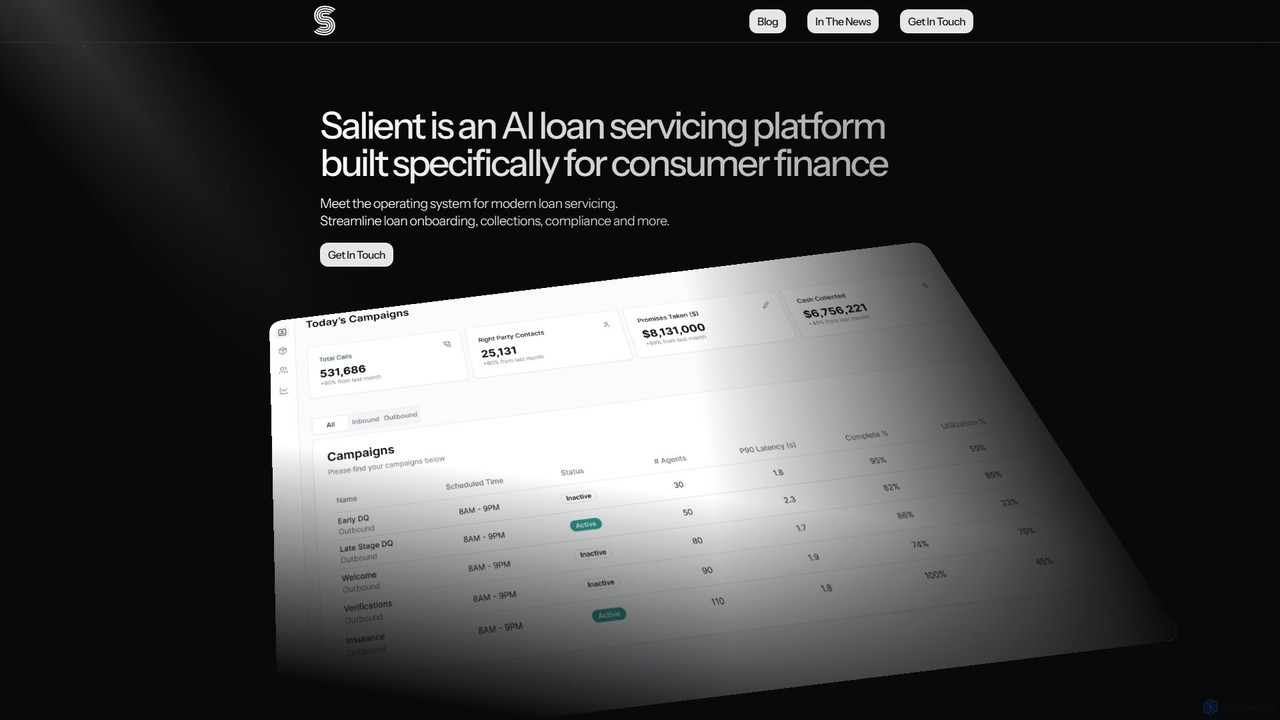 Salient: AI Agents for Compliant Loan Servicing & Collections - ToolMage
