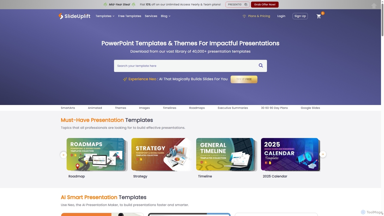 SlideUpLift: AI Presentation Maker & PowerPoint Templates - ToolMage