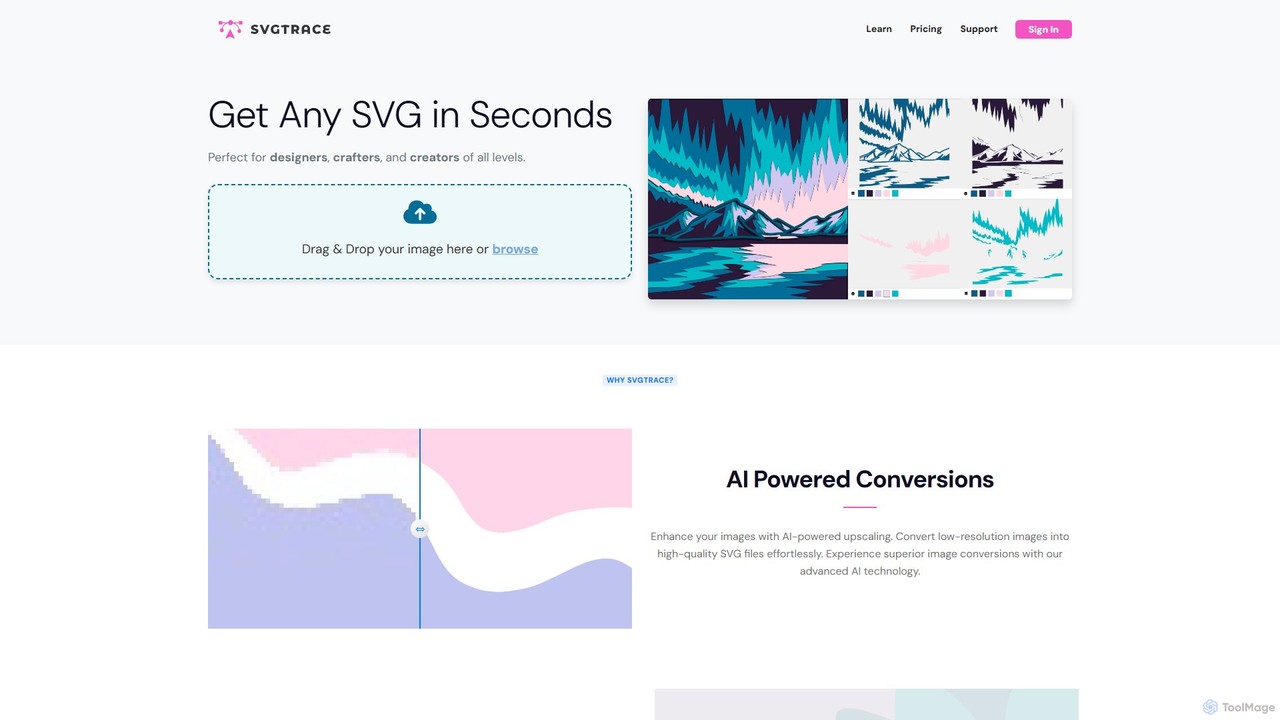 SvgTrace: AI-Powered PNG & JPG to SVG Converter | Free & Pro - ToolMage