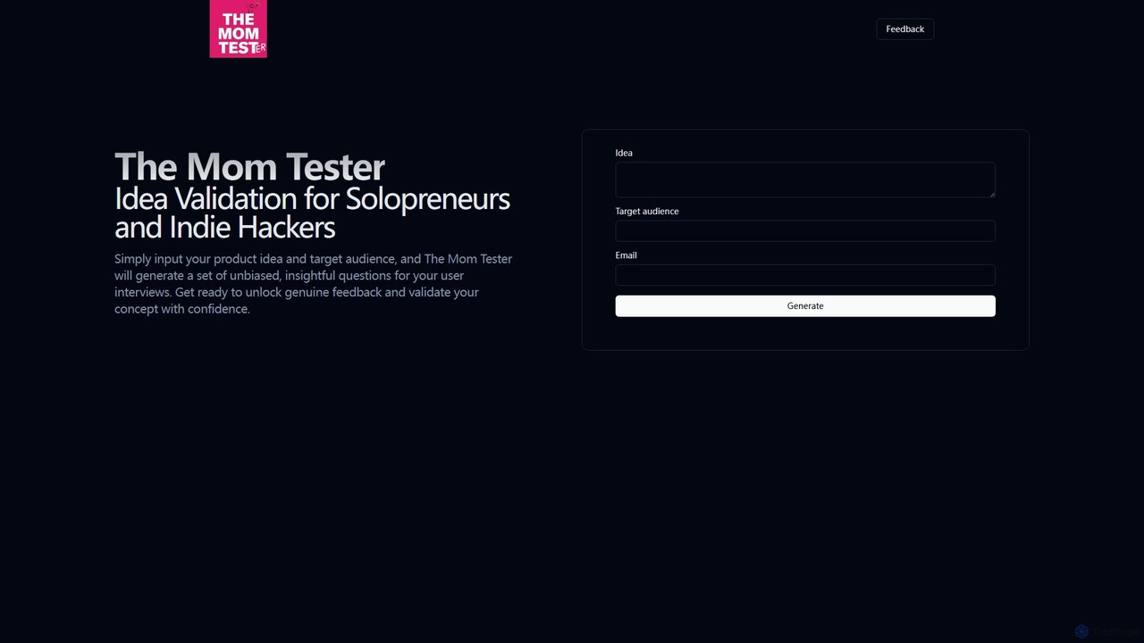 The Mom Tester: AI-Powered Idea Validation & User Interview Questions ...