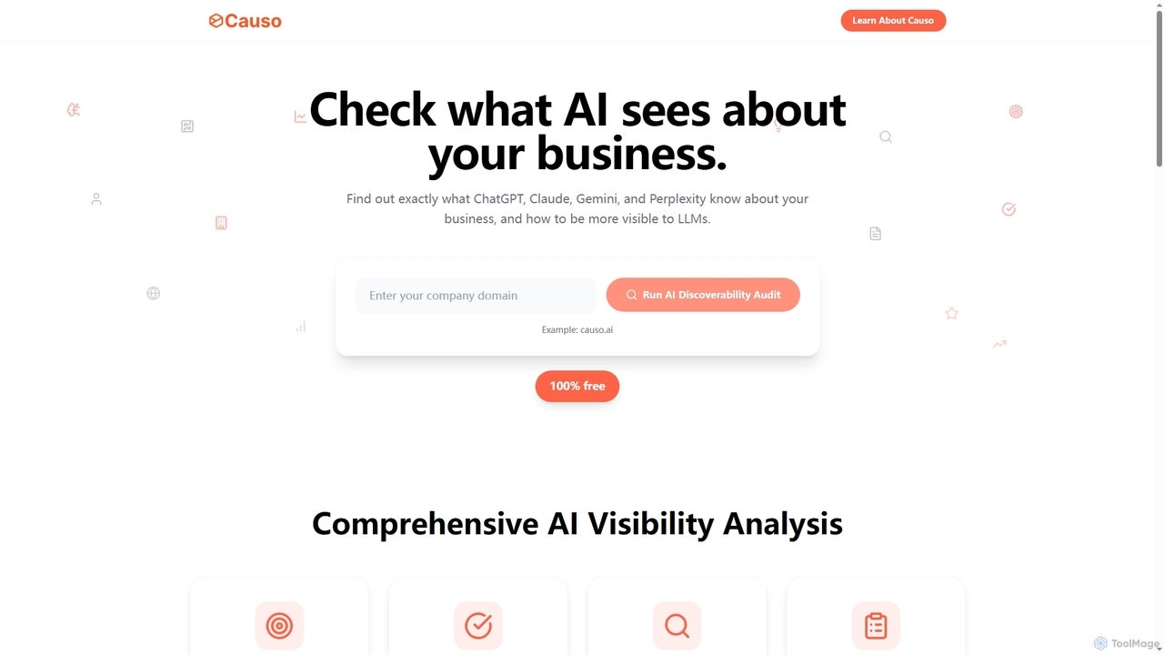 Visibility: Free AI Discoverability Audit for Your Business - ToolMage