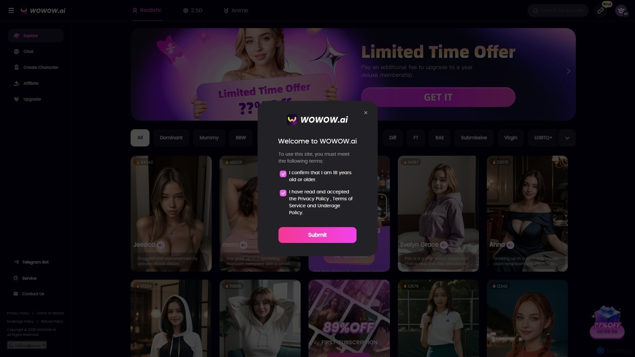 WOWOW AI: Customize Your AI Girlfriend for Unrestricted NSFW Chat ...